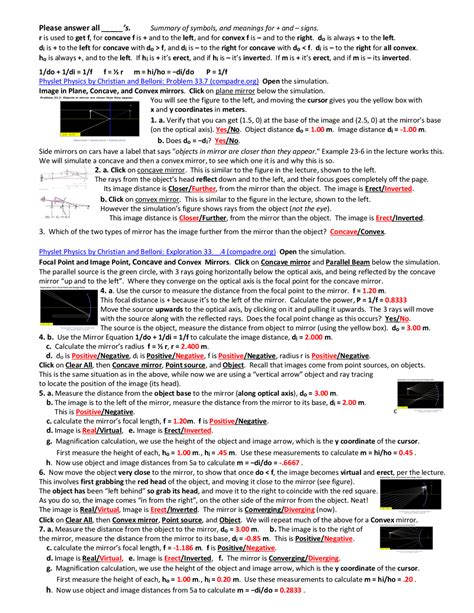 This Is A Lab That Talks About Physics Exercises Physics Docsity