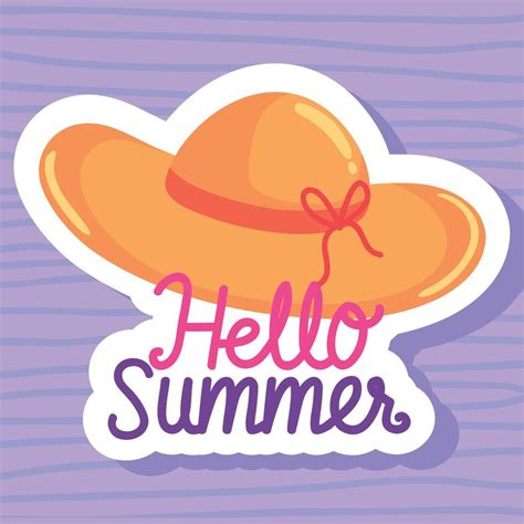 Hello Summer Lettering Postcard 11252939 Vector Art At Vecteezy