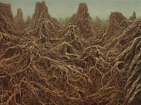 Krea Ai Landscape By Hr Giger Zdzislaw Beksinski Todd