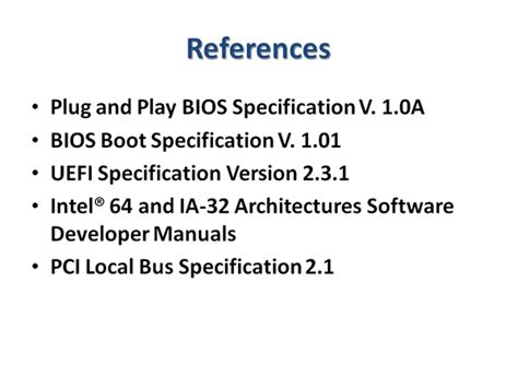 BIOS Bootloader PC Firmare Embedded System References And Links