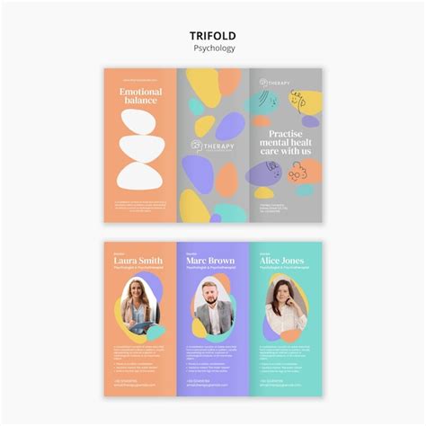 Free Psd Psychology Trifold Brochure Template Design
