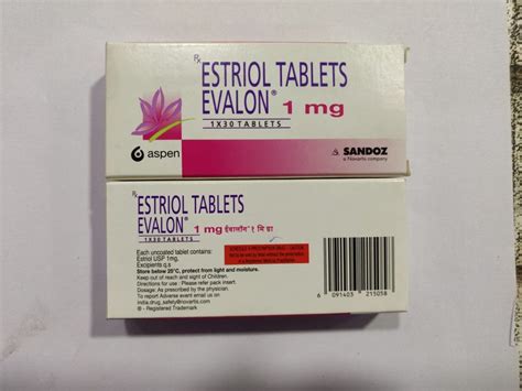 Estriol Evalon 1mg Tablet, Prescription, Harmone Replacement Therapy ...