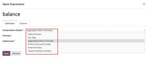 Management Options Odoo 17 Accounting Book