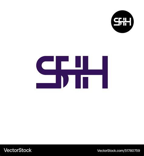Shh Logo Letter Monogram Design Royalty Free Vector Image