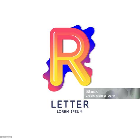 라틴어 알파벳의 문자 R입니다 밝고 현대적인 스타일의 문자를 표시 합니다 기업 비즈니스에 대한 스톡 벡터 아트 및 기타 이미지