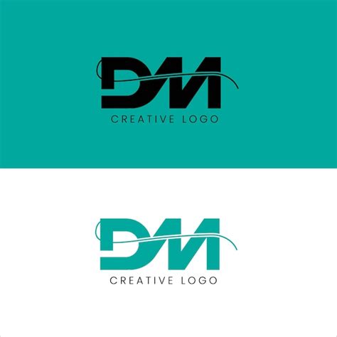 Dm 초기 문자 로고 디자인 프리미엄 벡터