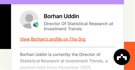 Borhan Uddin Director Of Statistical Research At Investment Trends
