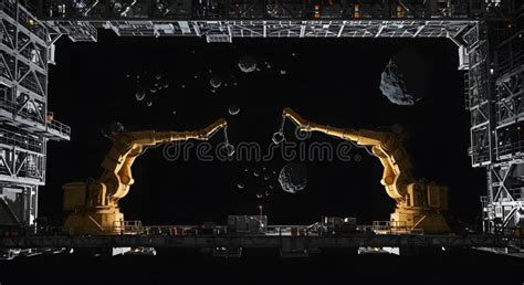 Ai Generated Space Mining Robots Stock Image Image Of Cosmos Automation 370918387