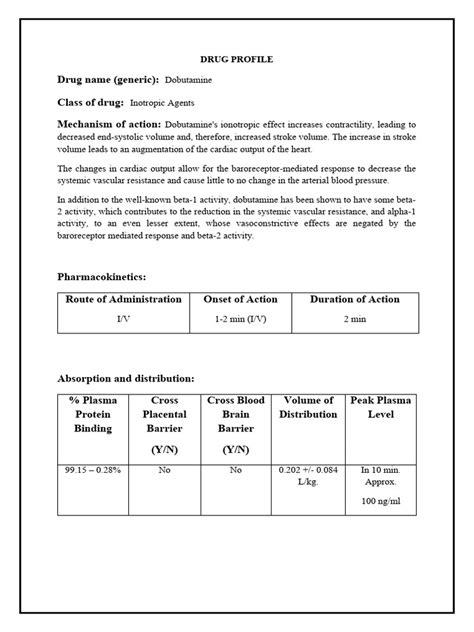 Dobutamine Pdf