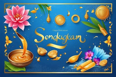 Songkran Festival Design With Thai Alphabet Text Translation Songkran