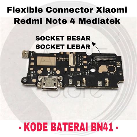 Jual Flexible Connector Konektor Papan Cas Xiaomi Redmi Note Mediatek SOCKET BESAR BIG LEBAR