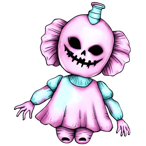 Creepy Doll Clipart Illustration · Creative Fabrica