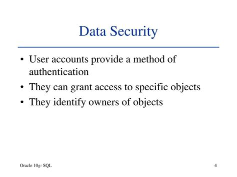 PPT Chapter 7 User Creation And Management Oracle 10 G SQL