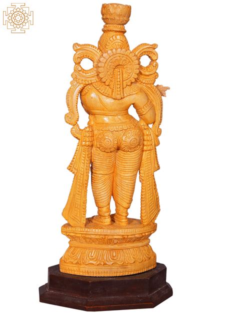 15 Wooden Bhagawan Krishna Playing Flute Exotic India Art