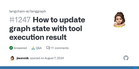 how to update graph state with tool execution result · langchain ai