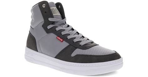 Levis Drive Hi Lace Up Sneakers In Gray For Men Lyst