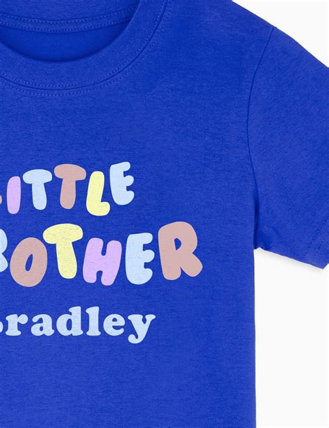 Personalised Little Brother T Shirt 6 Mths 6 Yrs Dollymix Mands