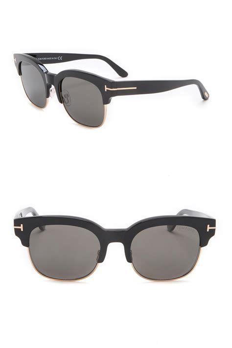 Tom Ford Harry Polarized 53mm Clubmaster Sunglasses In Gray For Men Lyst