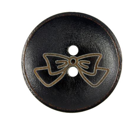 Bow Knot Pattern Brown Wooden Buttons 28mm 1 18 Inch