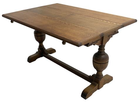 Early 20th Century Oak Ee Zi Way One Motion Extending Dining Table