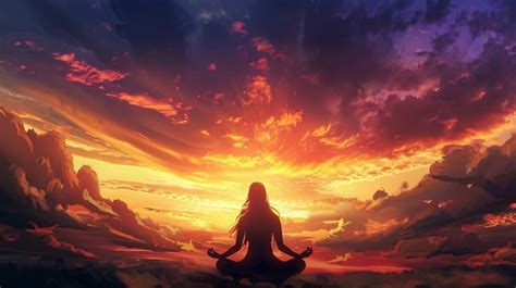 Free Sunset Meditation Silhouette Image Download At Stockcake