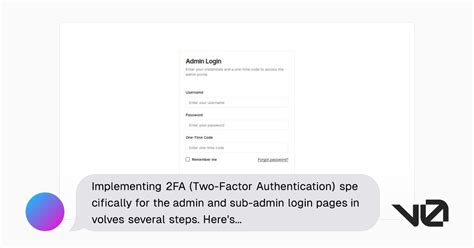 Implementing 2fa Two Factor Authentication Specifically For The Admin