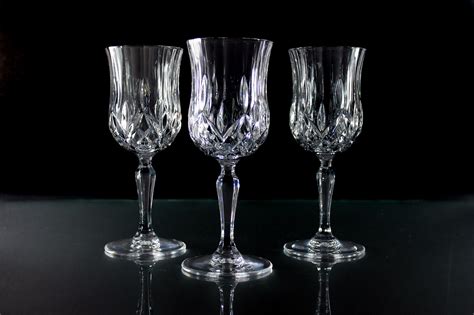Crystal Wine Glasses Champagne Glasses Set Of 3 Cut Glass Barware