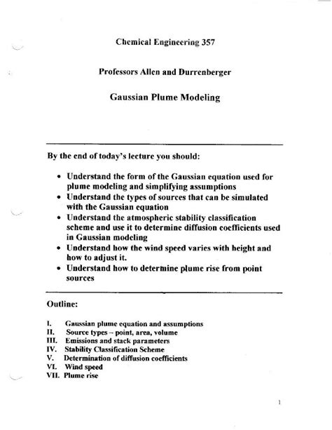 pdf gaussian plume modeling numerical exersise dokumen tips