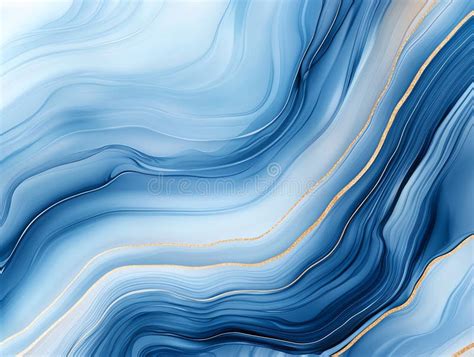 Elegant Blue Abstract Wave Design With Soft Flowing Lines And Subtle Golden Accents Perfect For