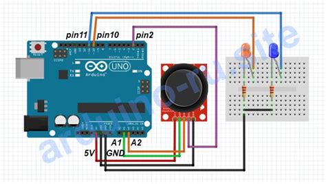 Arduino как подключить джойстик Ky 023 скетч схема