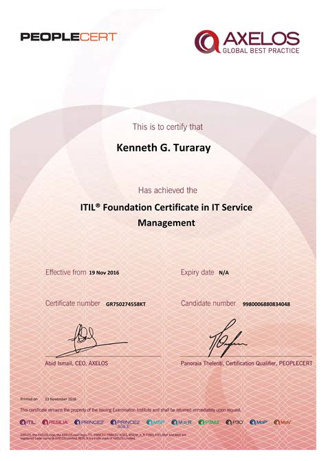 Kens Itil Certificate Pdf