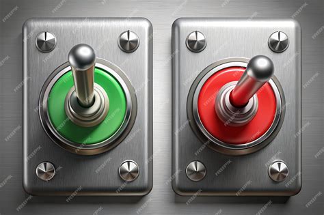 Premium Photo Realistic Toggle Switch Duo With On And Off Positions