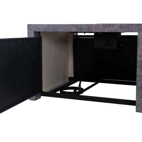 Sunjoy 38 In W Black Portable Steel Square Tabletop Liquid Propane Fire