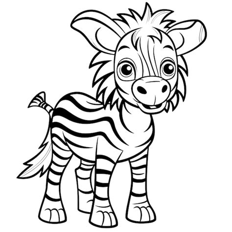 Páginas para colorear cebra en blanco y negro para colorear animales