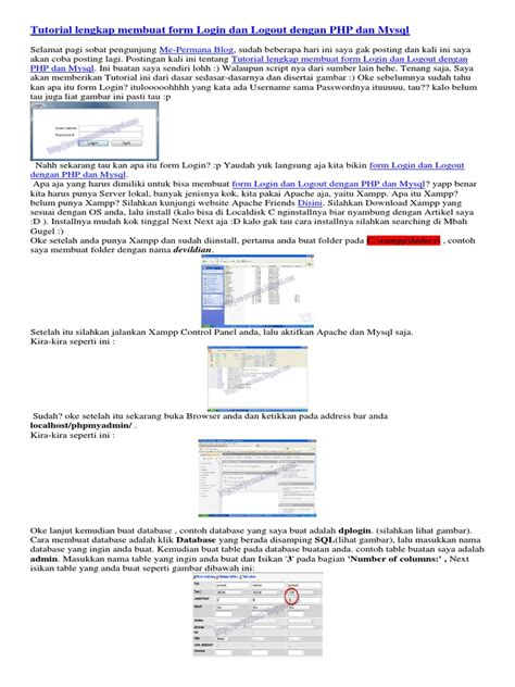 Tutorial Lengkap Membuat Form Login Dan Logout Dengan Php Dan Mysql