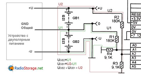 Схема вольтметра на Arduino Uno для двухполярного блока питания