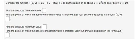 Solved Consider The Function F X Y Xy Y X On The Chegg