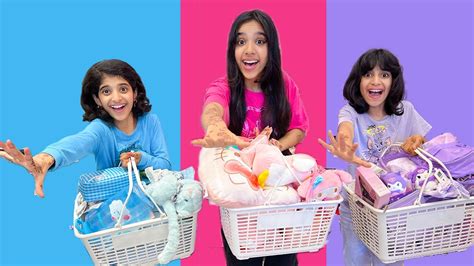 تحدي 3 دقائق مع شفا و غزل و ريم يشترون بلون واحد 😱 Buying Everything In
