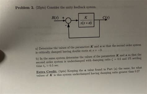 Solved Problem 2 25pts Consider The Unity Feedback