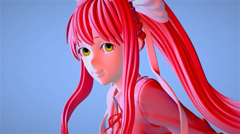 Doki Doki Literature Club Monika Download Free 3d Model By Muxo