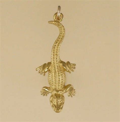 Gold Plated Or Sterling Silver Crocodile Alligator Charm Pendant T