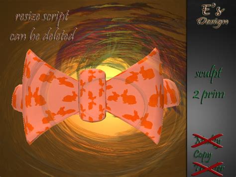 Second Life Marketplace Es Bowtie Easter Bunny Orange