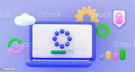 3d 시스템 업데이트 시스템 개념 업그레이드 진행률 표시줄이 있는 화살표 아이콘 개념에 대한 스톡 사진 및 기타 이미지 개념