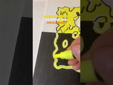 Drawing SpongeBob But In 4 Different Styles Pt4 Of 4 In The Glow Effect