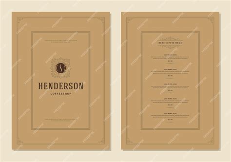 Premium Vector Coffee Menu Design Brochure Template Vector Illustration