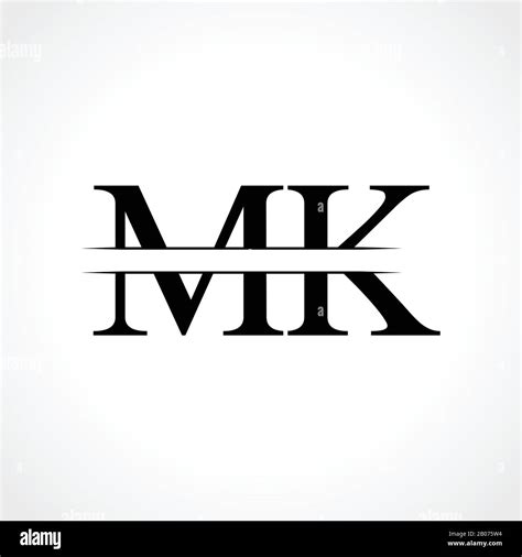 Initial Mk Letter Logo Design Vector Template Abstract Black Letter Mk