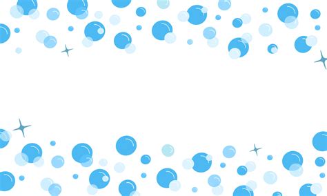 Blue Bubble And Shine Border On White Background Suds Pattern Vector