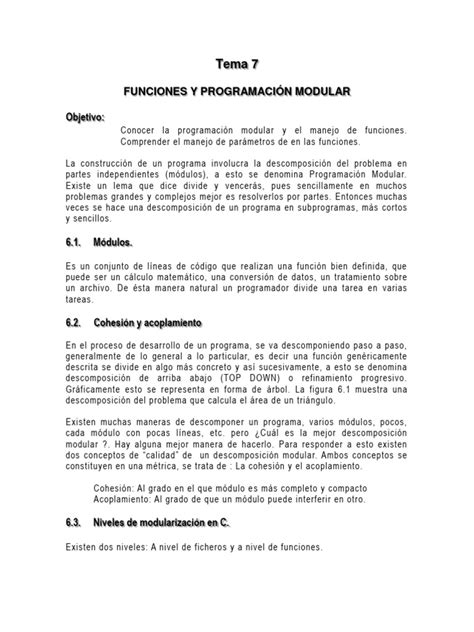 Programacion Modular Pdf Programación De Computadoras C