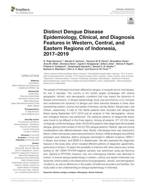 Distinct Dengue Disease Epidemiology Clinical And Diagnosis Features