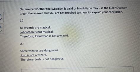 Solved Determine Whether The Syllogism Is Valid Or Invalid